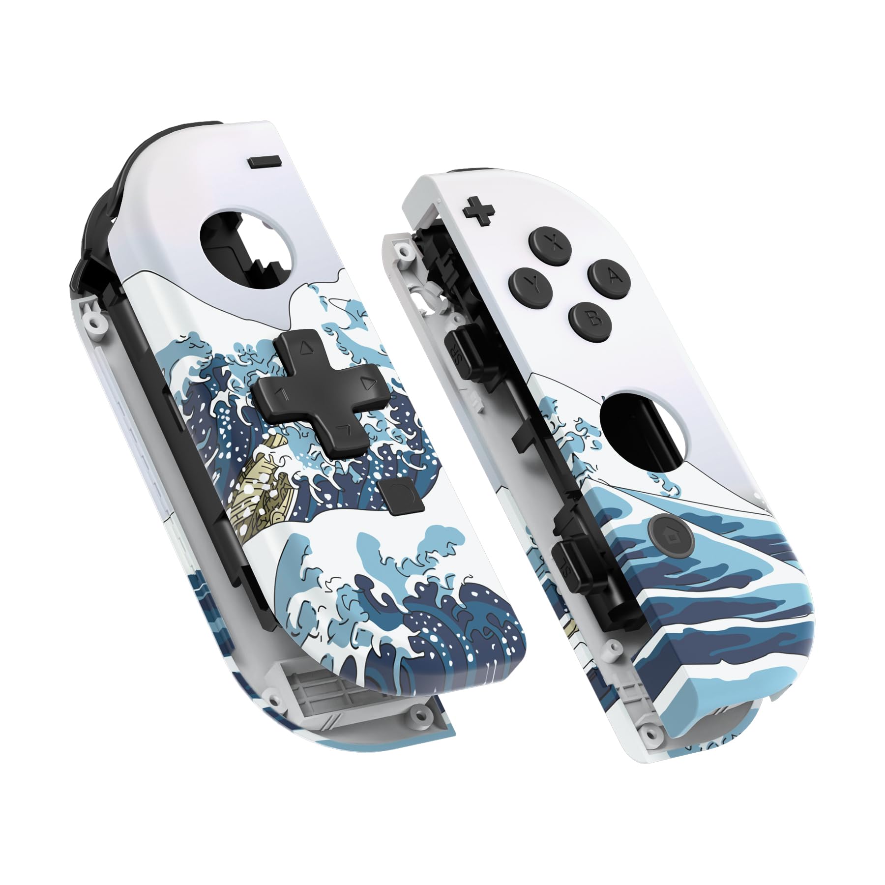 Amazon.com: eXtremeRate The Great Wave Soft Touch Joycon Handheld ...