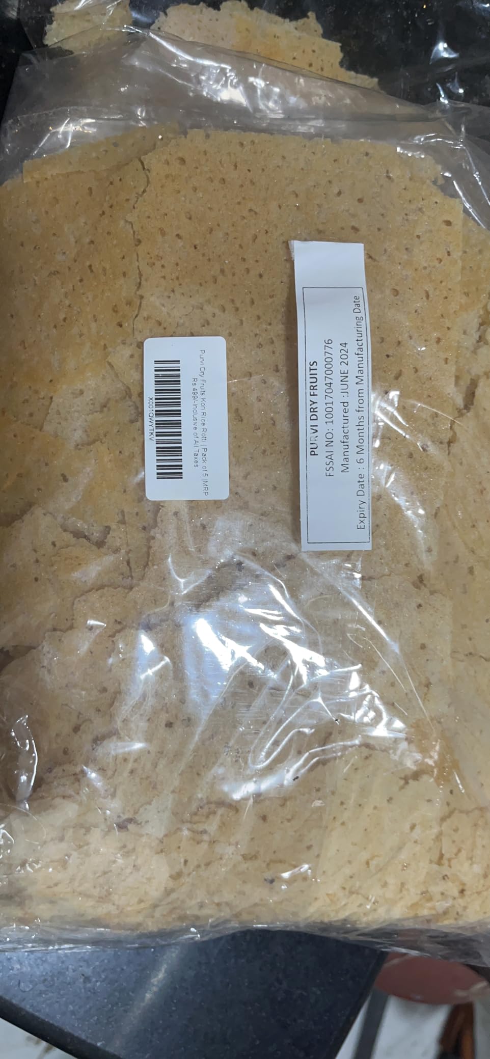 Purvi Dry Fruits Kori Rice Rotti|Pack Of 3|200 Grams Each|Thin & Crispy ...