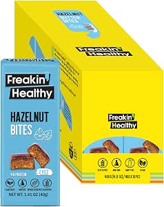 Freakin Healthy Hazelnut Bites 400g – Pack of 10, Nut Butter Snack with ...