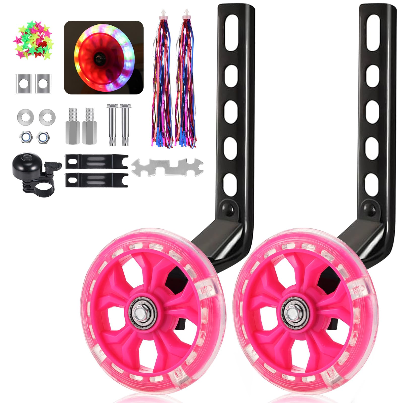 Snapklik.com : Zacro Bike Training Wheels For Kids Mute Flash Pink ...