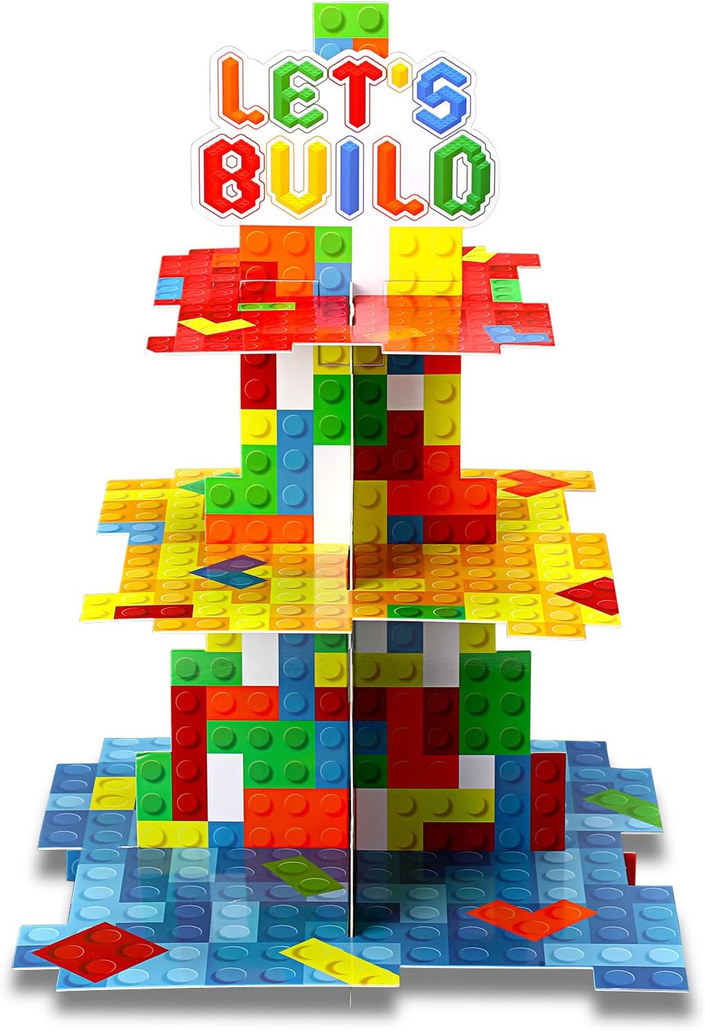 Amazon.com | FoldTier Building Block Party Favors 3 Tier Building Block ...