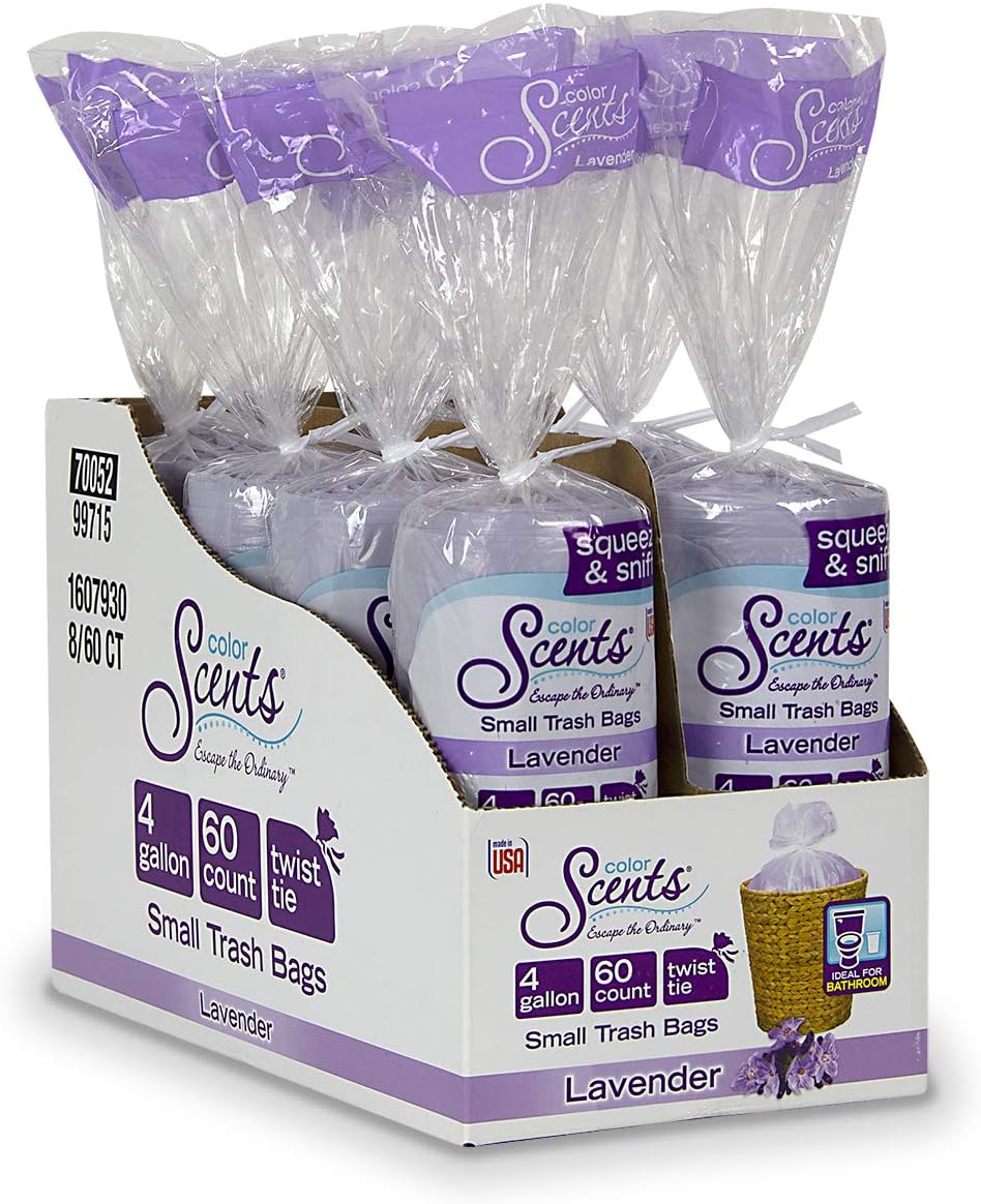 Amazon.com: Color Scents Small Trash Bags, 4 Gallon, 80 Bags (Ocean ...