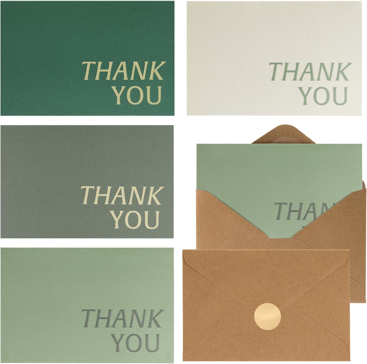 Amazon.com : Monolike Message Thank You Card - Mix 40 Mini Single cards ...