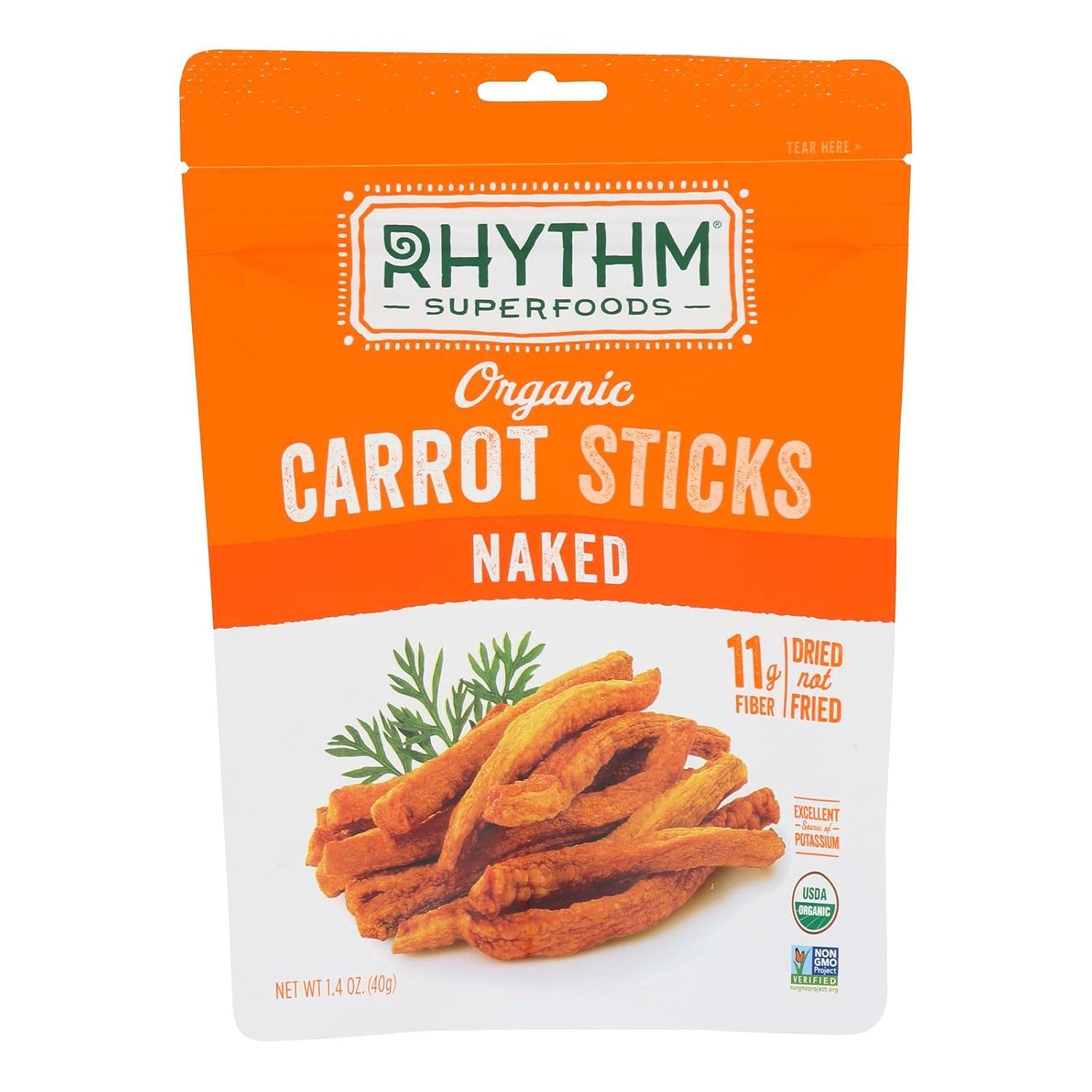 Amazon.com: RHYTHM SUPERFOODS, CARROT STICKS, OG2, NAKED, Pack of 12 ...