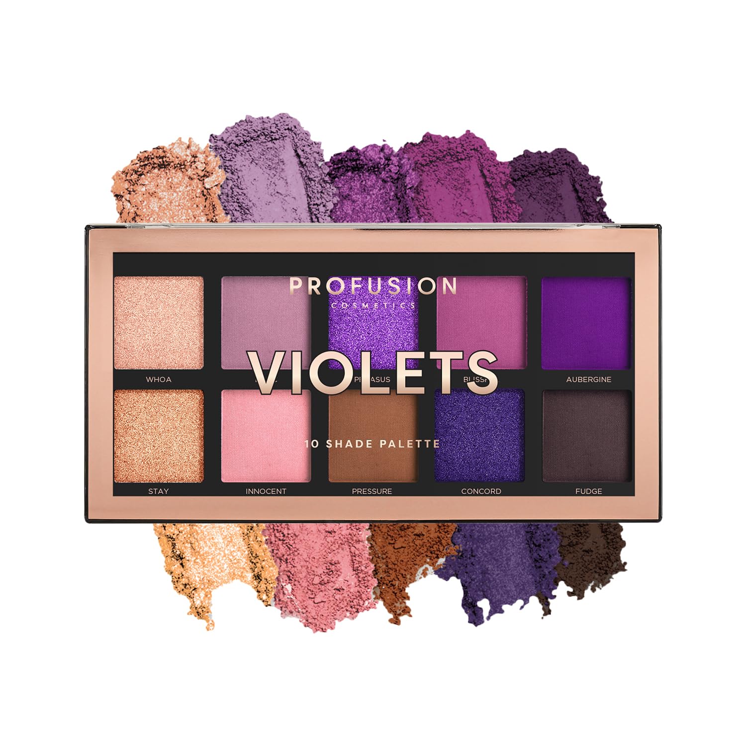 Amazon.com : Profusion Cosmetics Violets 10 Shade Eyeshadow Palette ...
