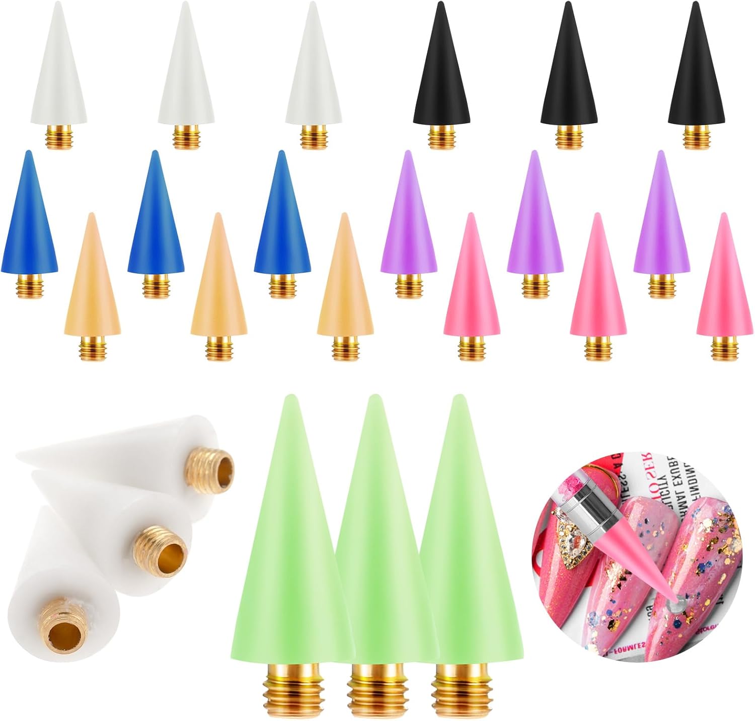 Amazon.com: 21 Pcs Wax Replacement Head Tips, Diamond Drawing Painting ...