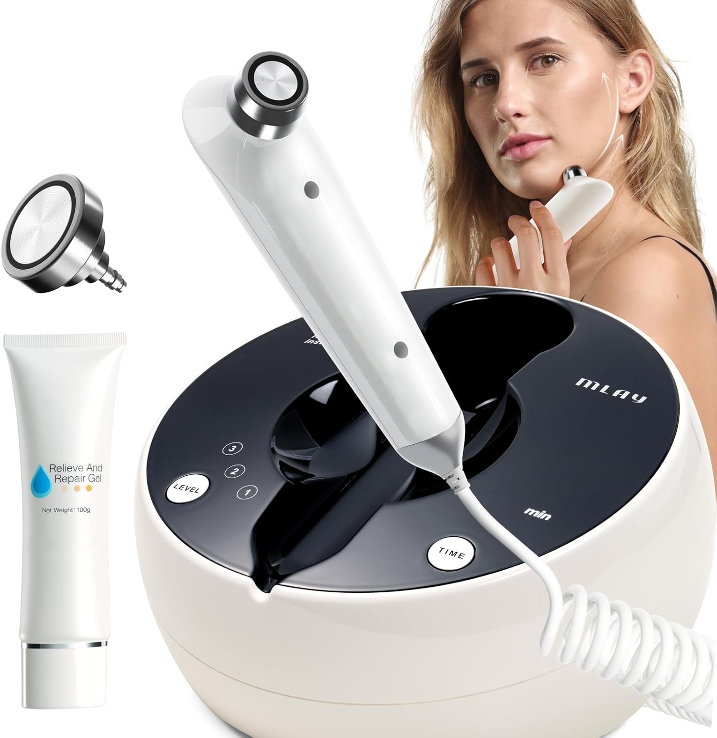 Amazon.com: MLAY Facial Machine - Skin Care Set with 2 Probes, Black ...