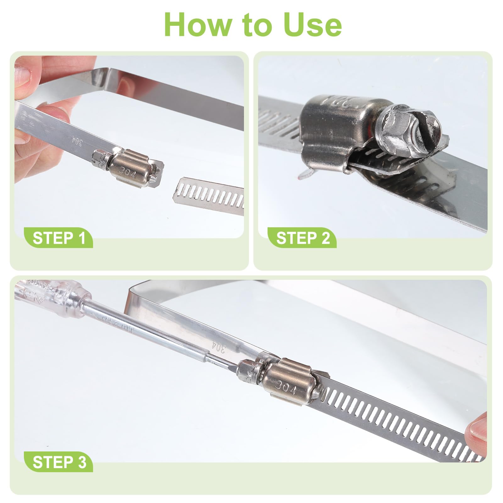 uxcell Rectangular Hose Clamps, 6″ x 3″ 304 Stainless Steel Square Duct ...