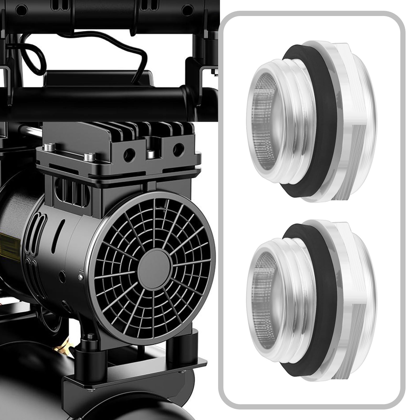 VGOL 4pcs 3/8 Air Compressor Oil Level Sight Glass BSP Aluminum Alloy ...