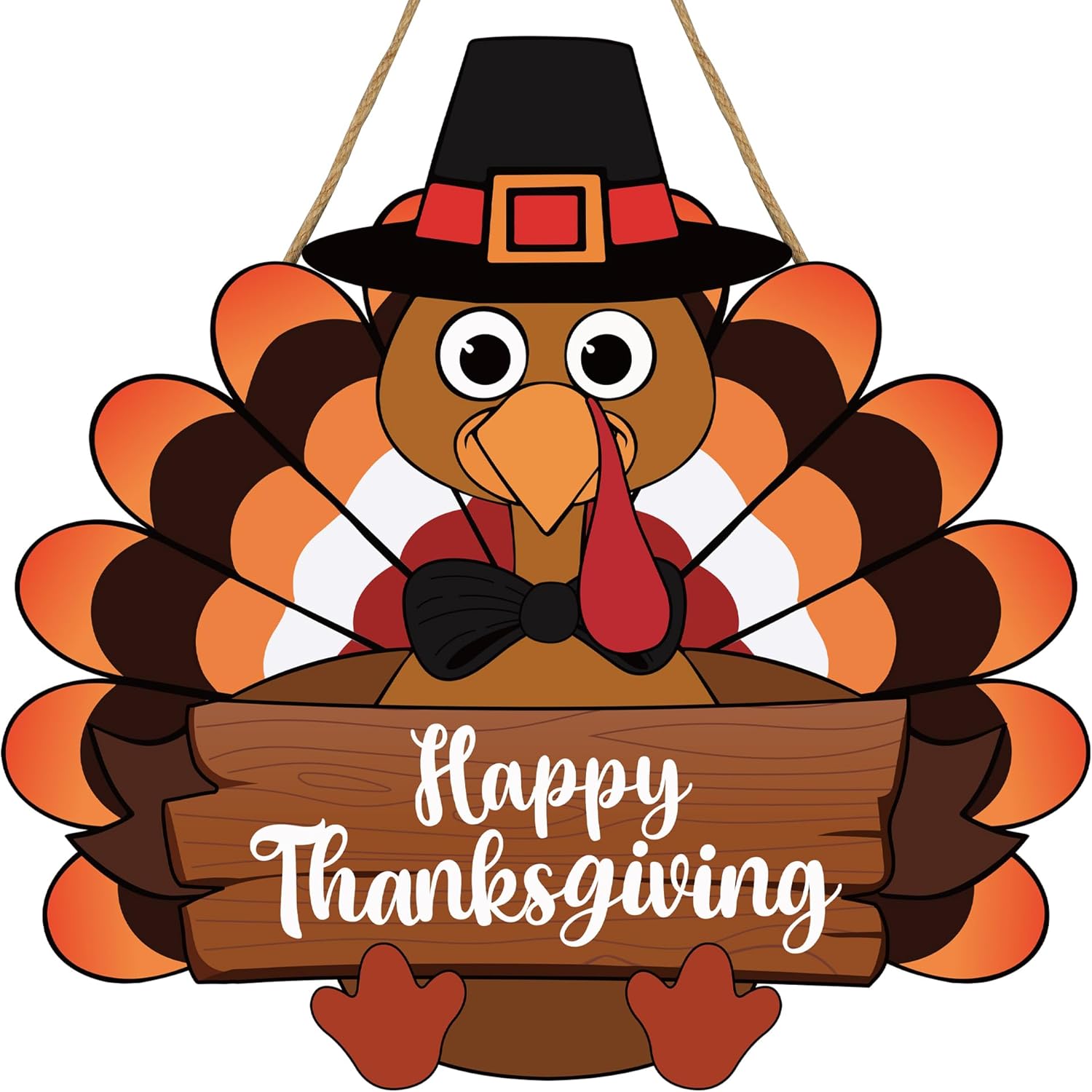 Amazon.com: Thanksgiving Turkey Door Sign Happy Thanksgiving Wooden ...