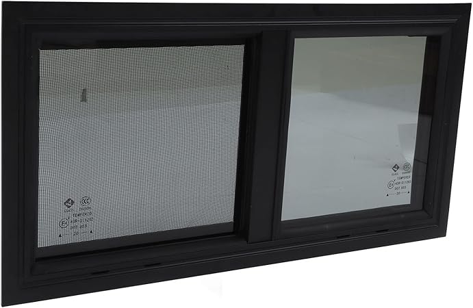 Amazon.com: Sliding Window Tinted Tempered Glass Window 550x260mm Bend ...