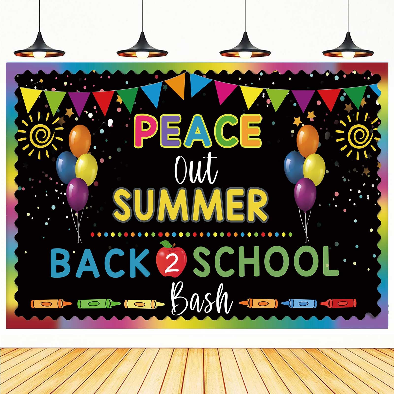 Amazon.com: Zliisang 5.9X3.6ft Goodbye Summer Back to School Backdrop ...