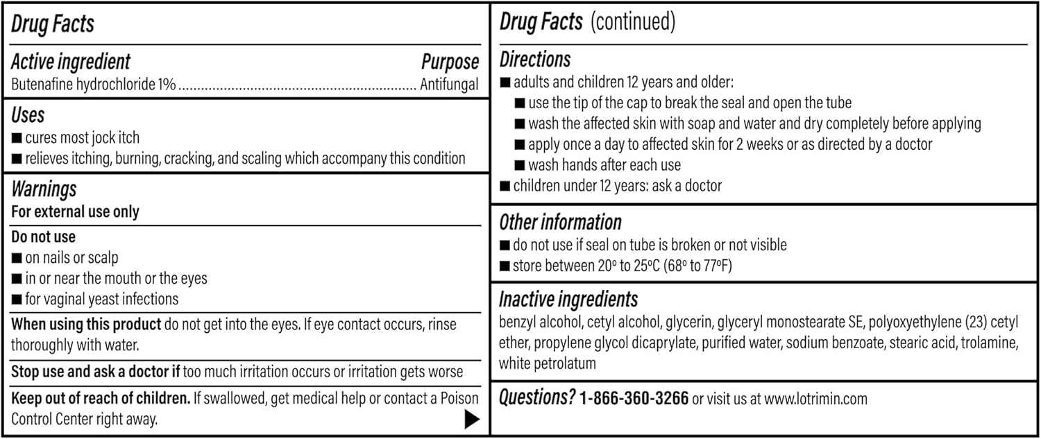 Lotrimin Crema ultra antifúngica para picazón jock con clorhidrato de ...