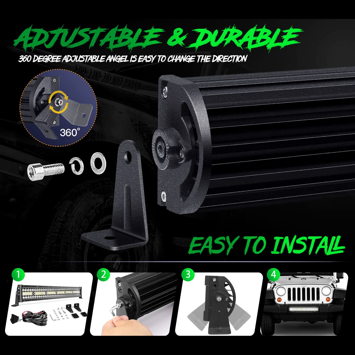 GREUNION 52 inch led Light bar, 1122W Triple Row Light bar for Trucks ...