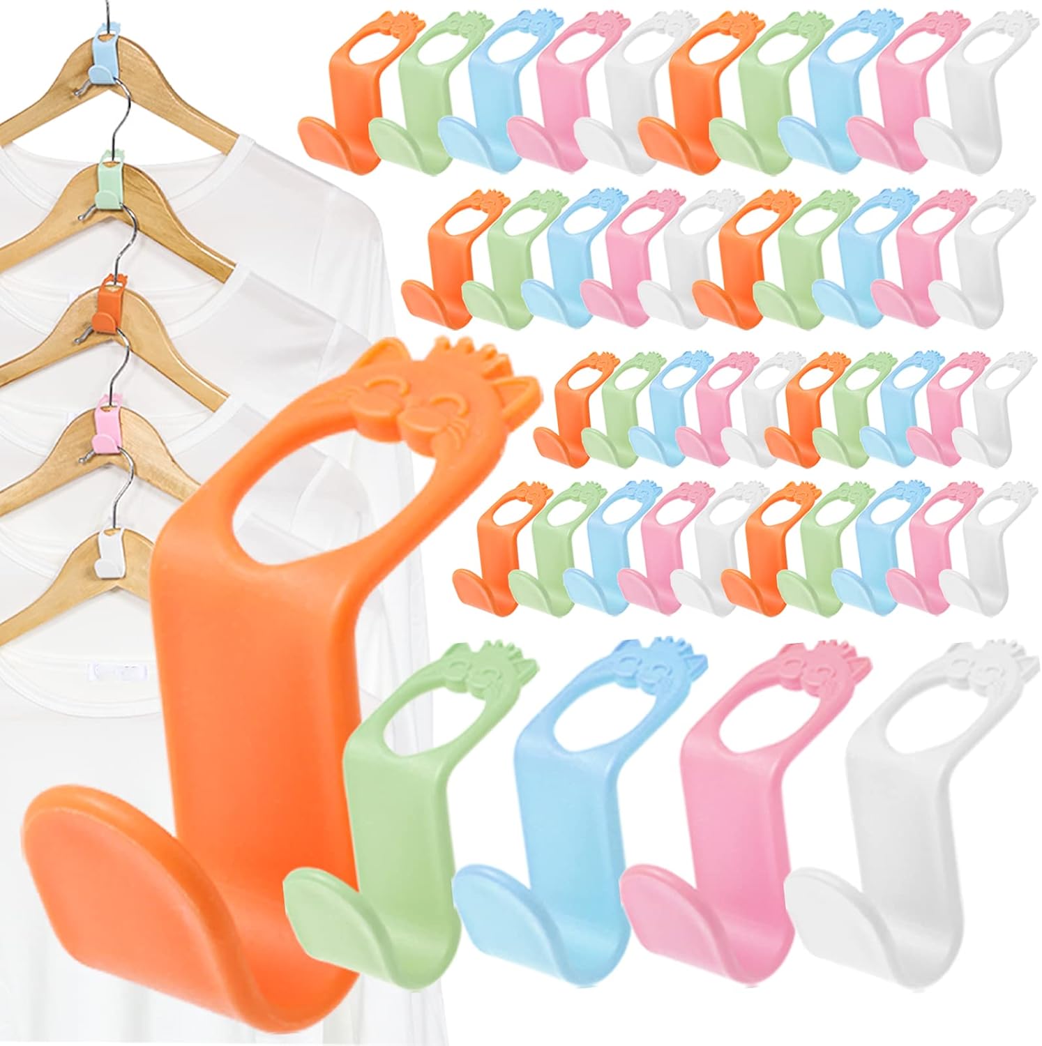 Amazon.com: SLMT Clothes Hanger Connector Hooks 100PCS Space Saving ...