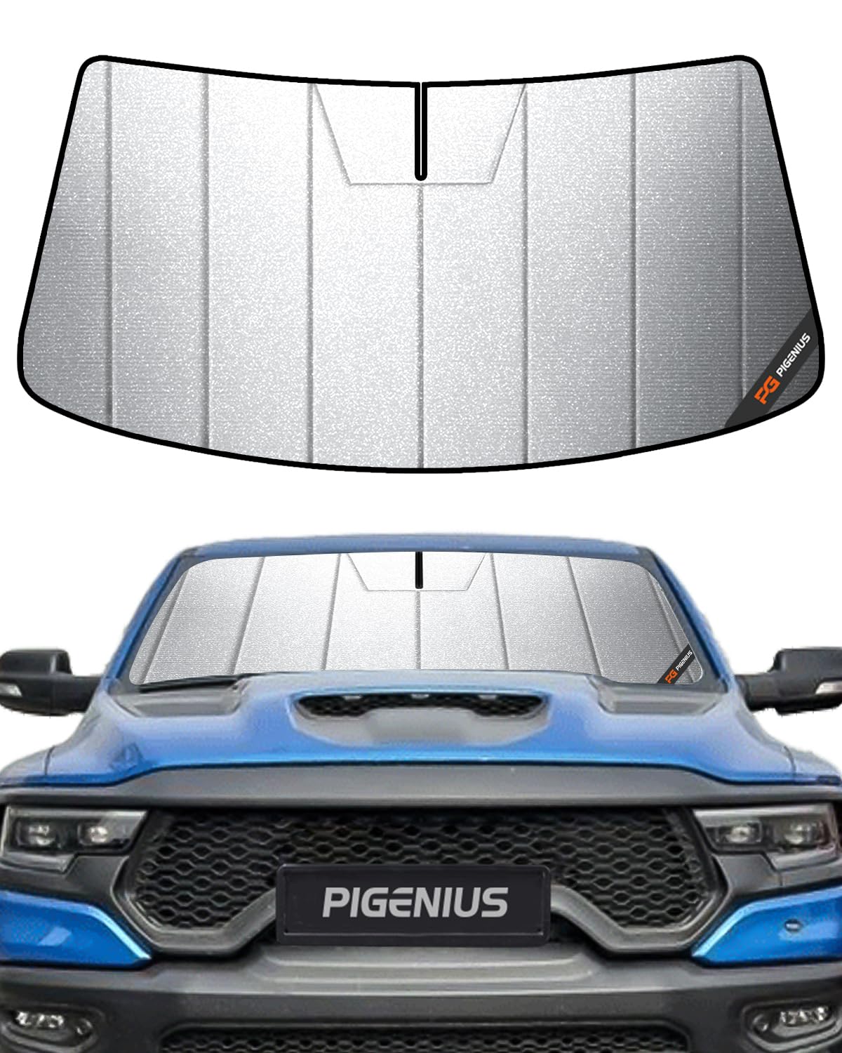 Amazon.com: Pigenius Windshield Sun Shade for 2019-2024 Dodge Ram 1500 ...