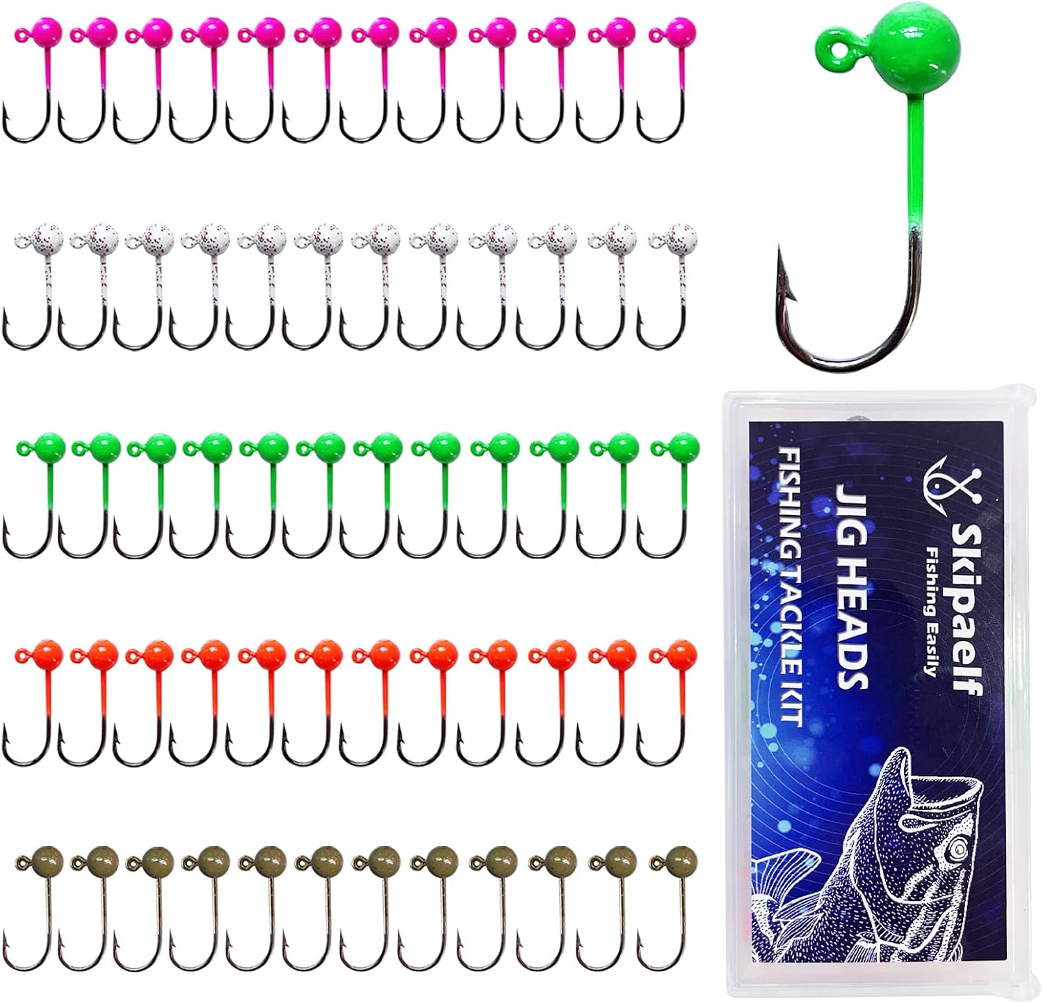Amazon.com : Skipaelf Fly Tying Jigs Kit,Small Jig Heads for Fly ...