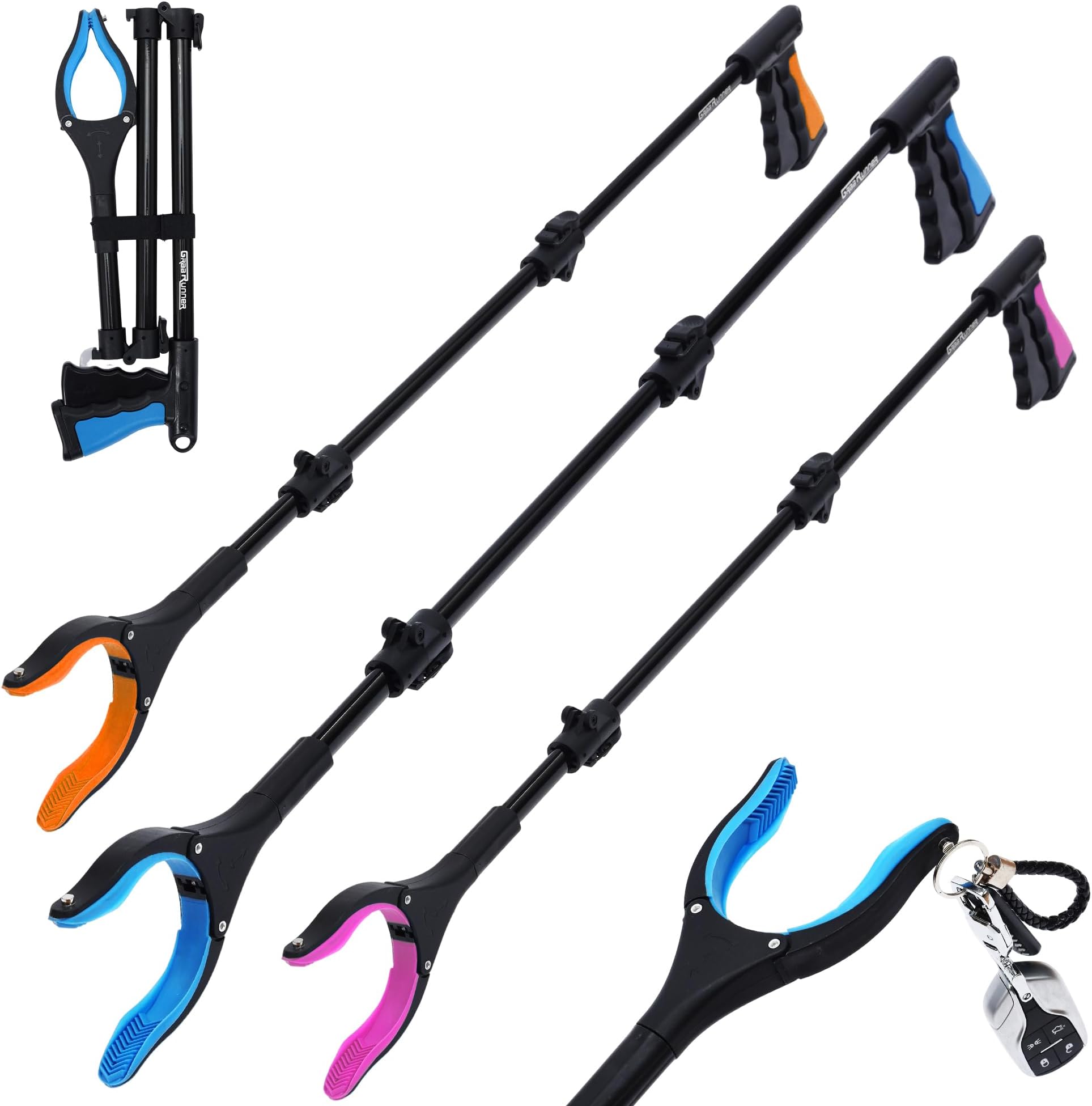 Amazon.com: RMS 2 Pack 21 Inch Short Grabber Reacher with Rotating Jaw ...