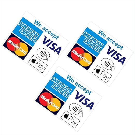 webstickers We Accept Card Payments Contactless 3 Vinyl Laminated ...