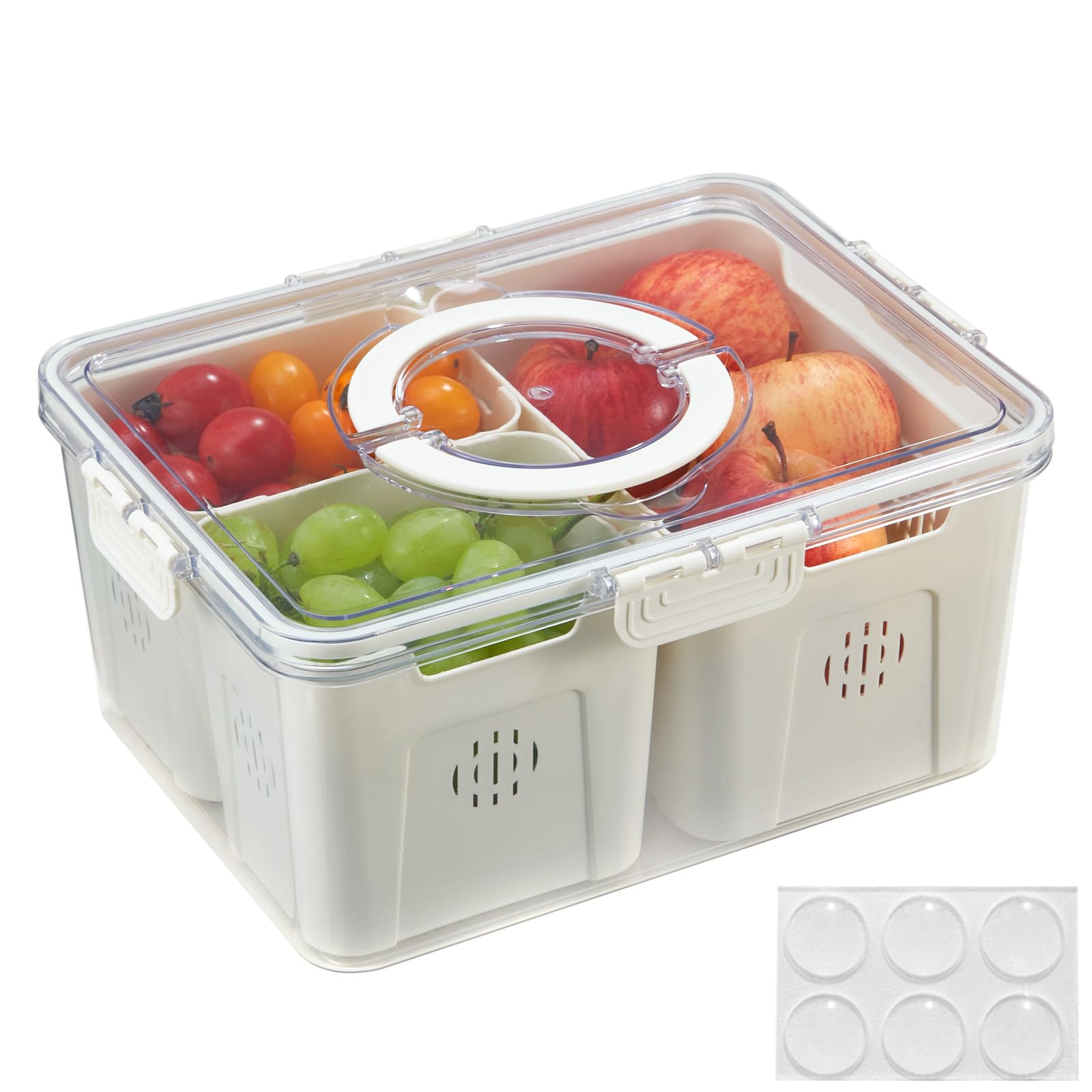 Amazon.com: Divided Serving Tray With Lid for fruit and vegetable-Clear ...