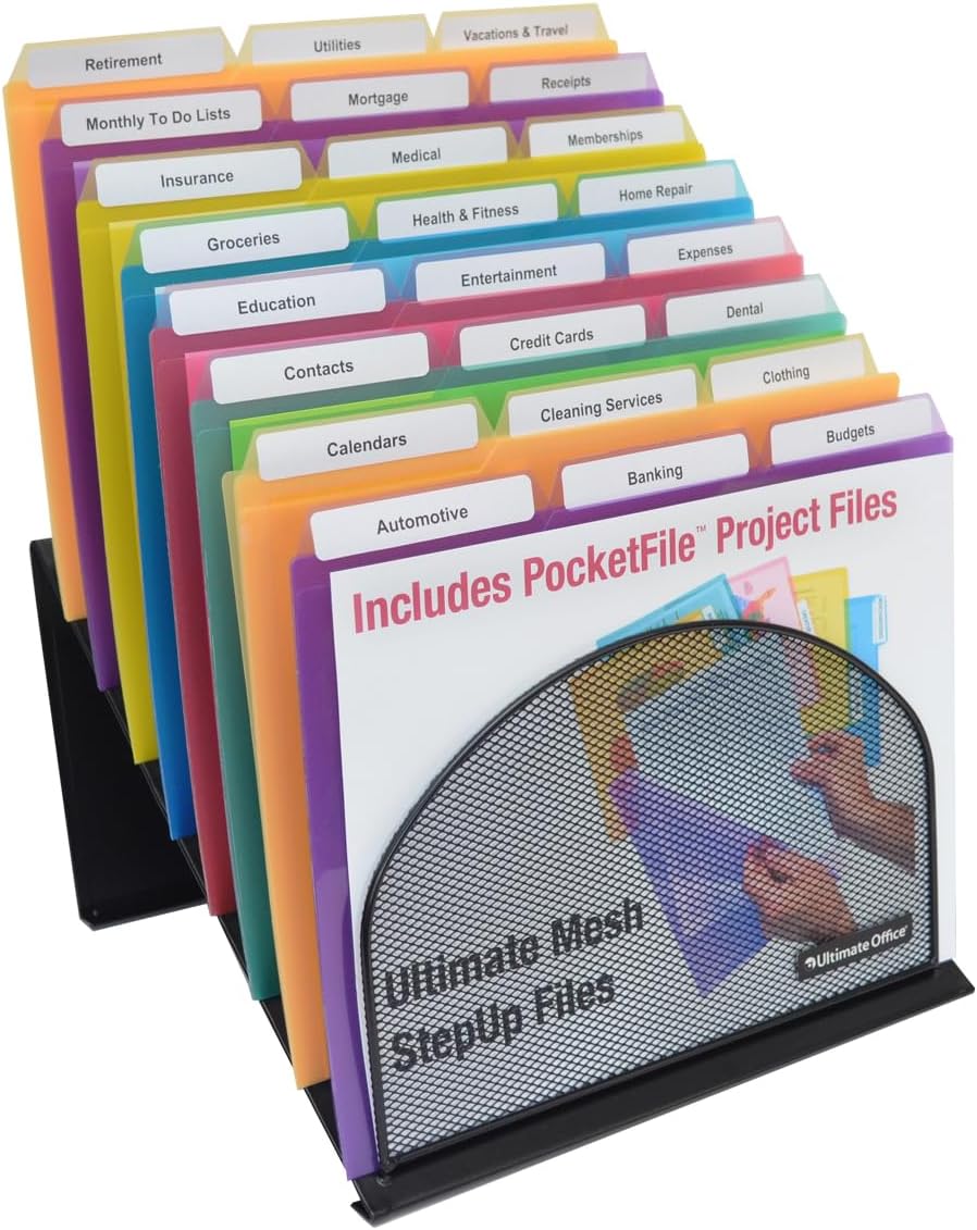 Amazon.com : Ultimate Office 8 Section High Capacity Black Wire Mesh ...