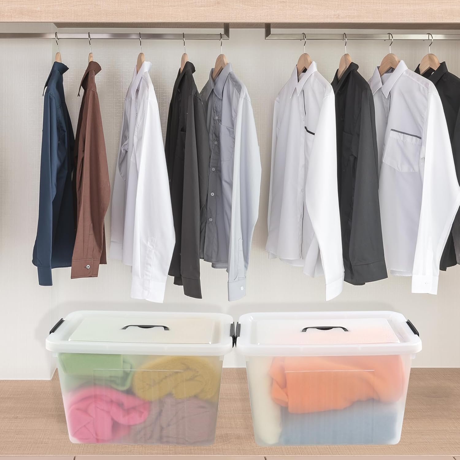 Oymlclivisa Contenedores de almacenamiento transparentes de 18 cuartos ...