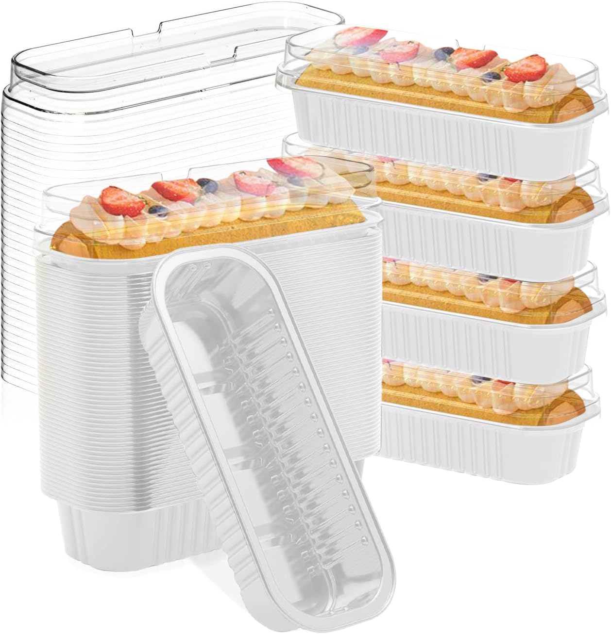 Amazon.com: 50 Pack Aluminum Foil Mini Loaf Pans With Lids, 6.8oz ...