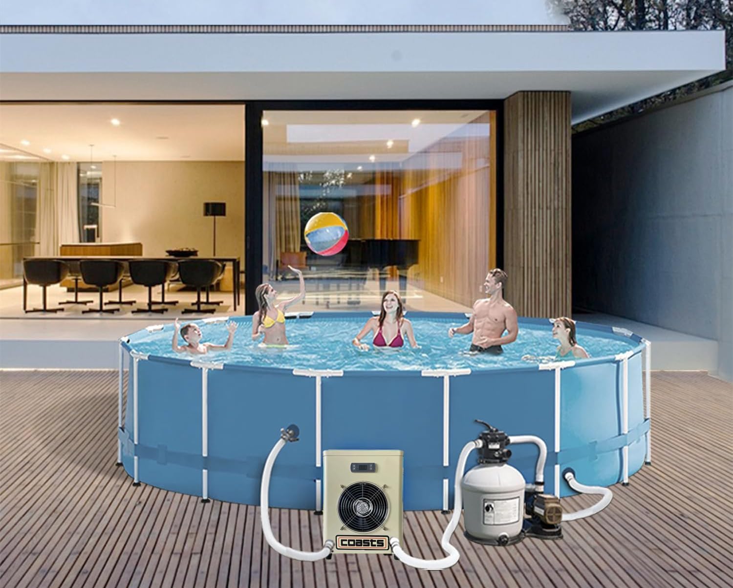 18000 BTU Swimming Pool Heat Pump Pool Heaters with three adaptable ...