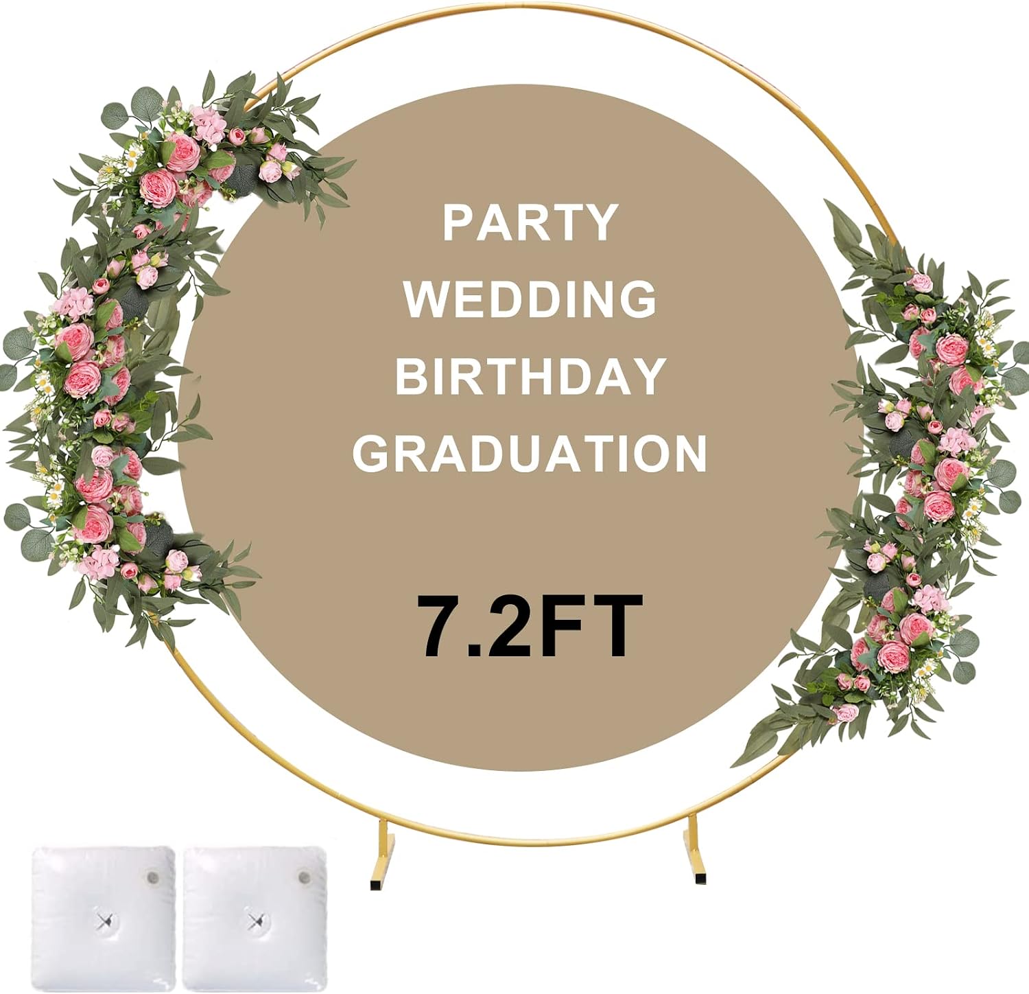 Amazon.com : Round Balloon Arch Stand with Base for Party.Wedding Metal ...