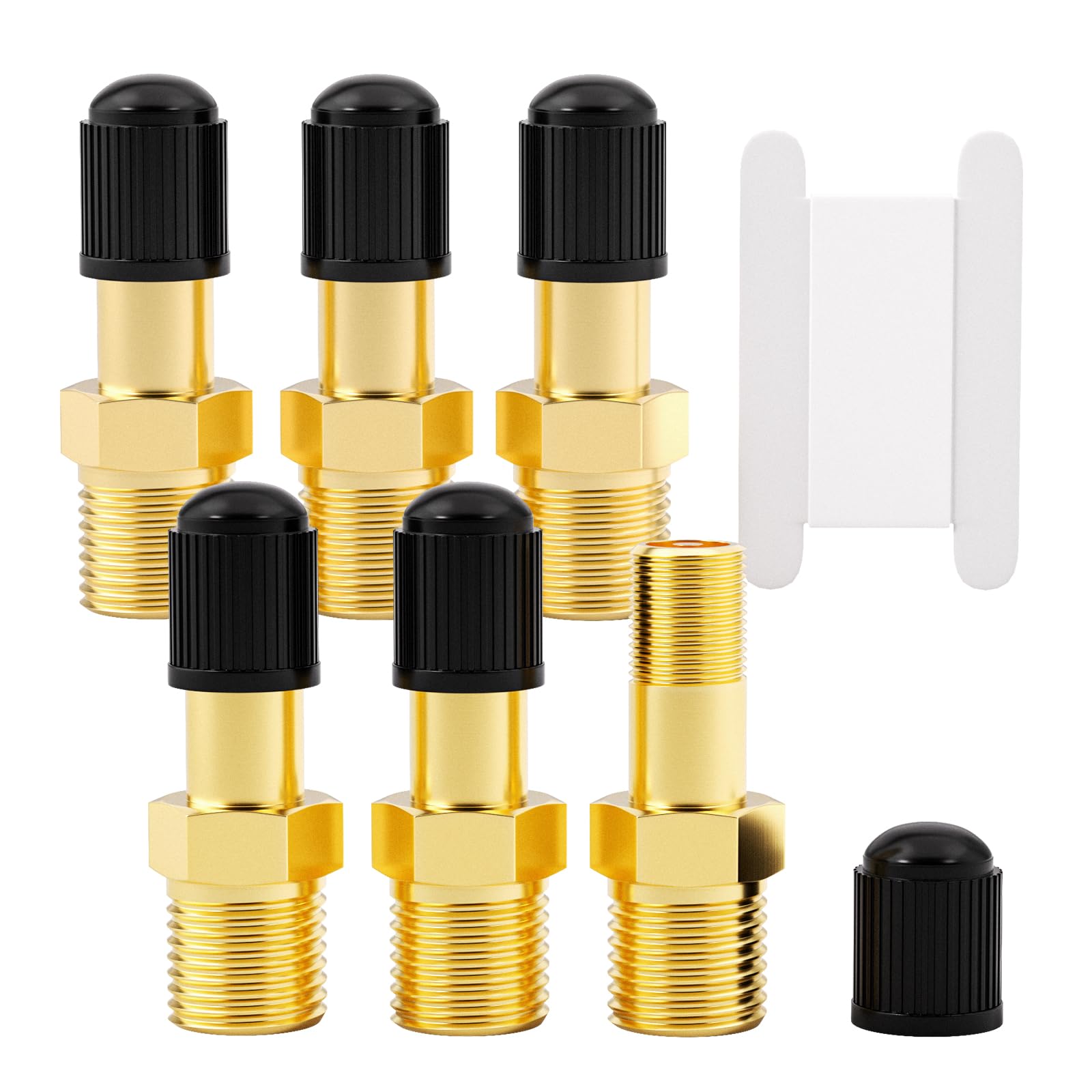 GASHER 6PCS 1/8" NPT Tank Valve Anti-Corrosion Brass Schrader Valve ...
