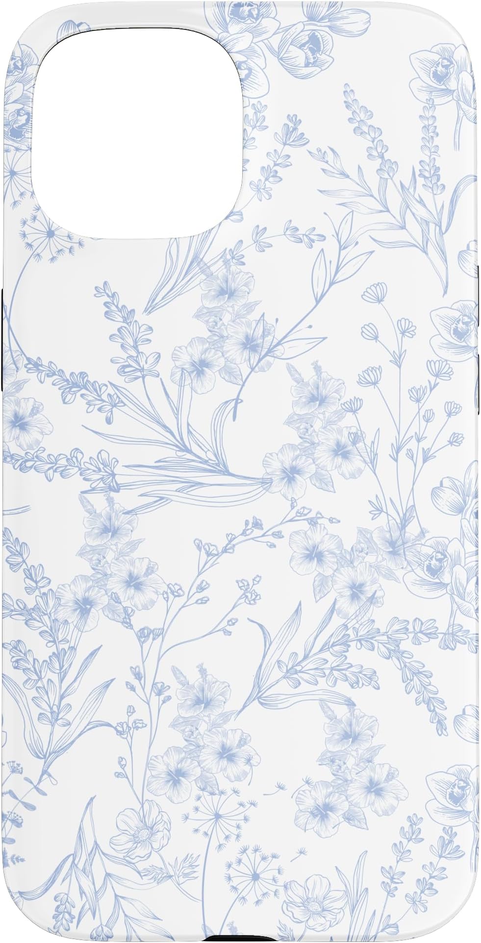Amazon.com: iPhone 15 Chinoiserie Floral Toile Blue and White Case ...