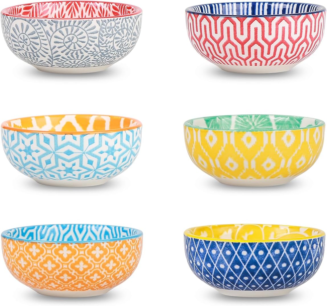 Amazon.com: Sydanpes 6 Pack Ceramic Dipping Bowls Set, 7.5oz Dipping ...