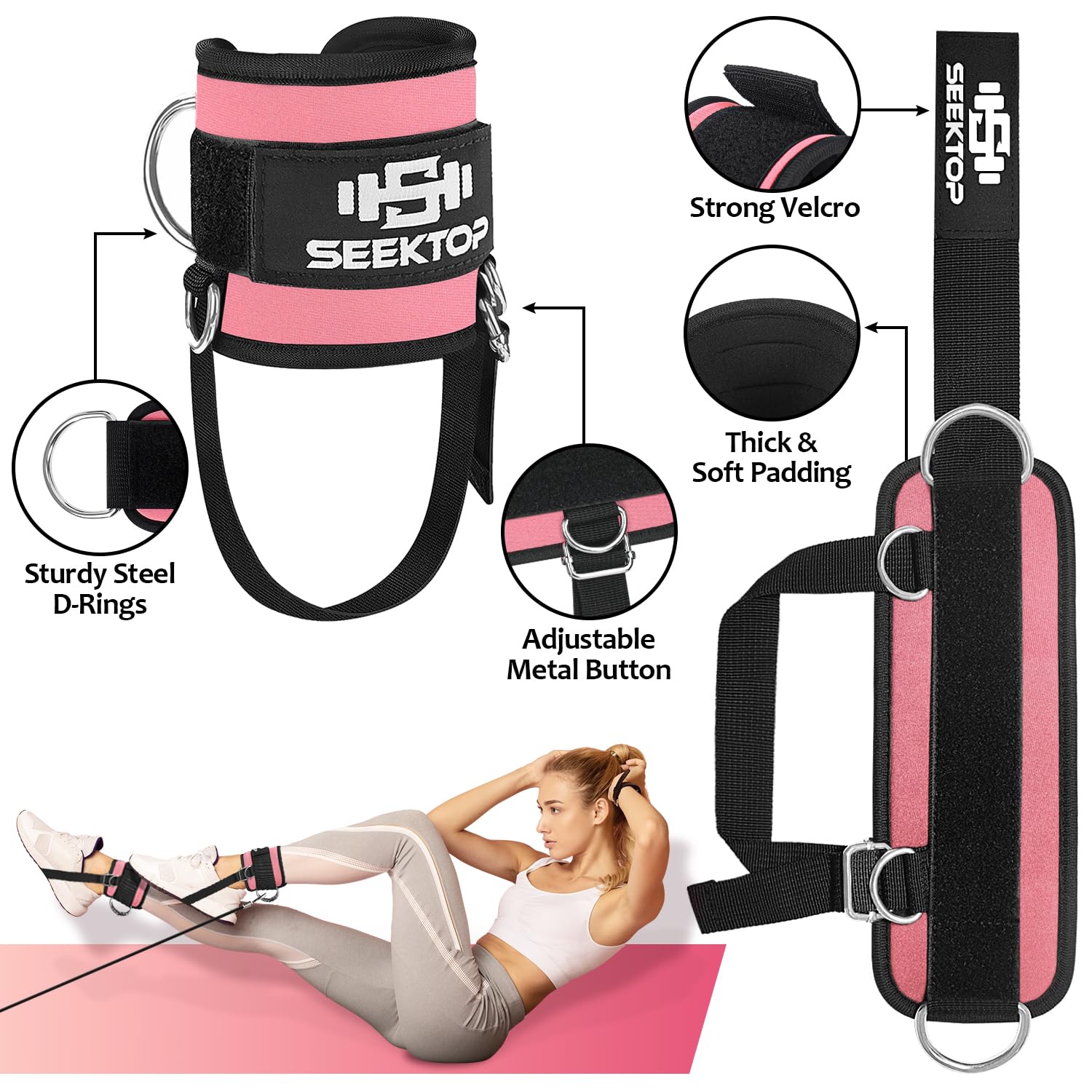 Snapklik.com : Seektop Ankle Strap For Cable Machine, Comfortable ...