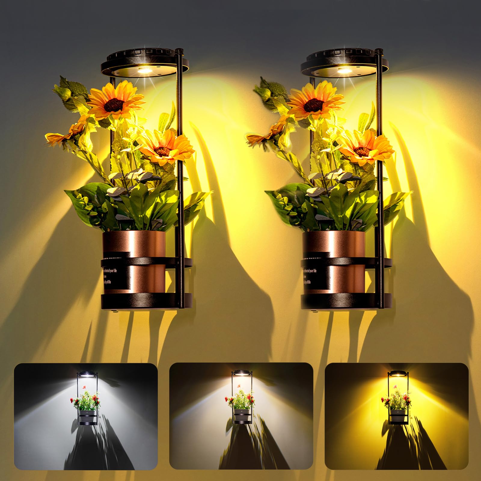 Outdoor Wall Lights Dusk to Dawn, Solar Wall Lanterns Outdoor ...