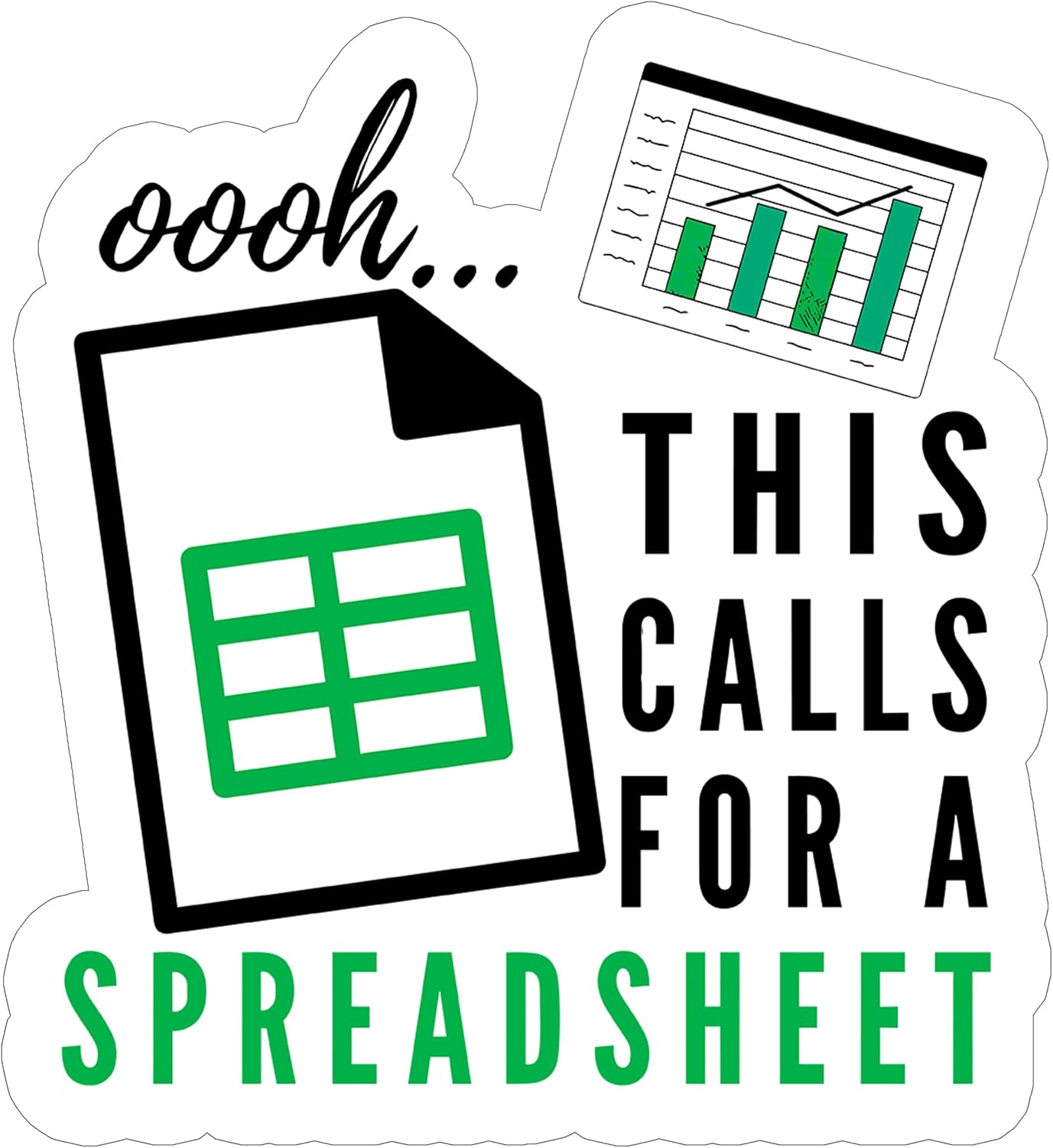 Amazon.com: Oh This Calls for a Spreadsheet Sticker 4 Inch Excel ...