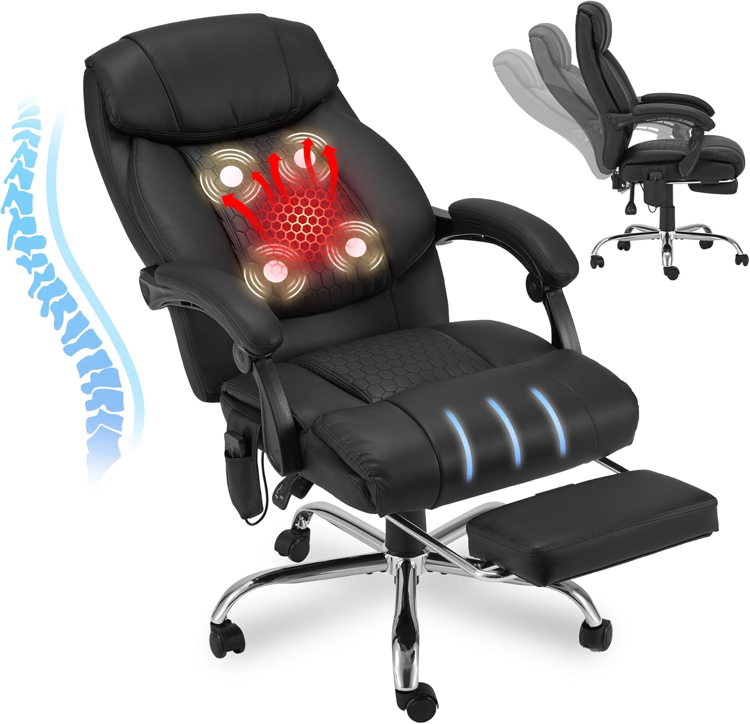 Amazon.com: HOMREST Four-Points-Massage Executive Office Chair with ...