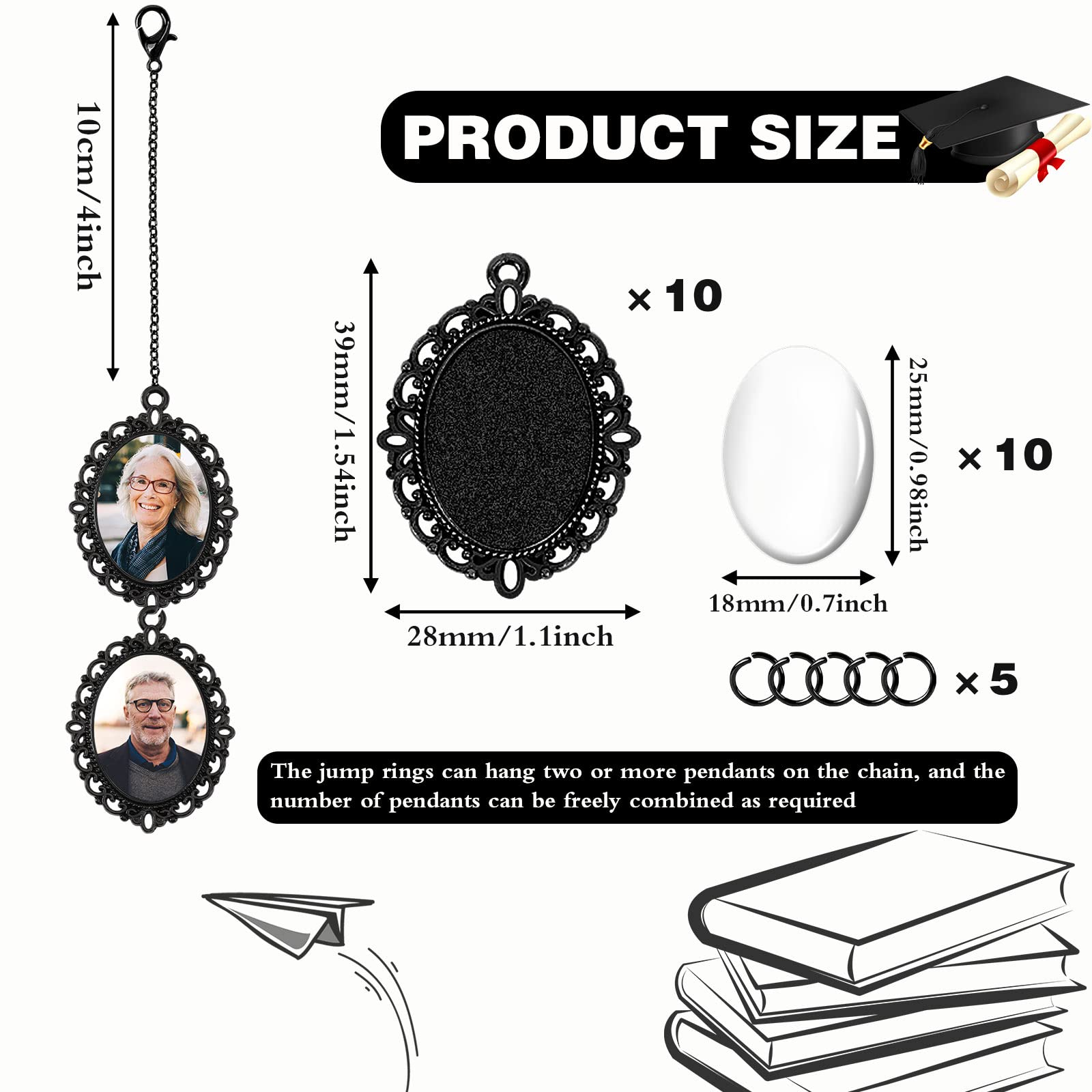 Snapklik.com : SANNIX 10 Pack Custom Graduation Tassel Photo Charm ...