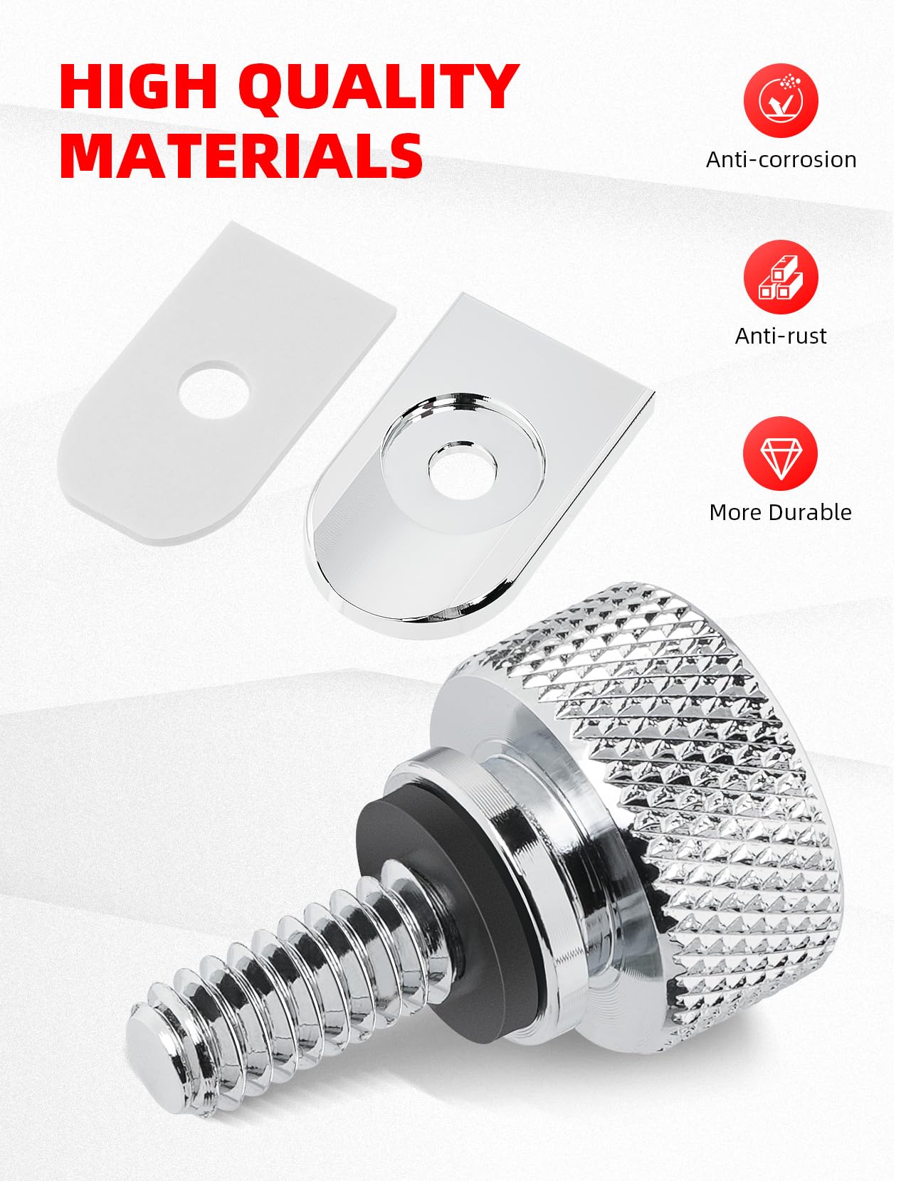 Snapklik.com : Chrome Stainless Steel Seat Bolt Tab Screw Mount Knob ...