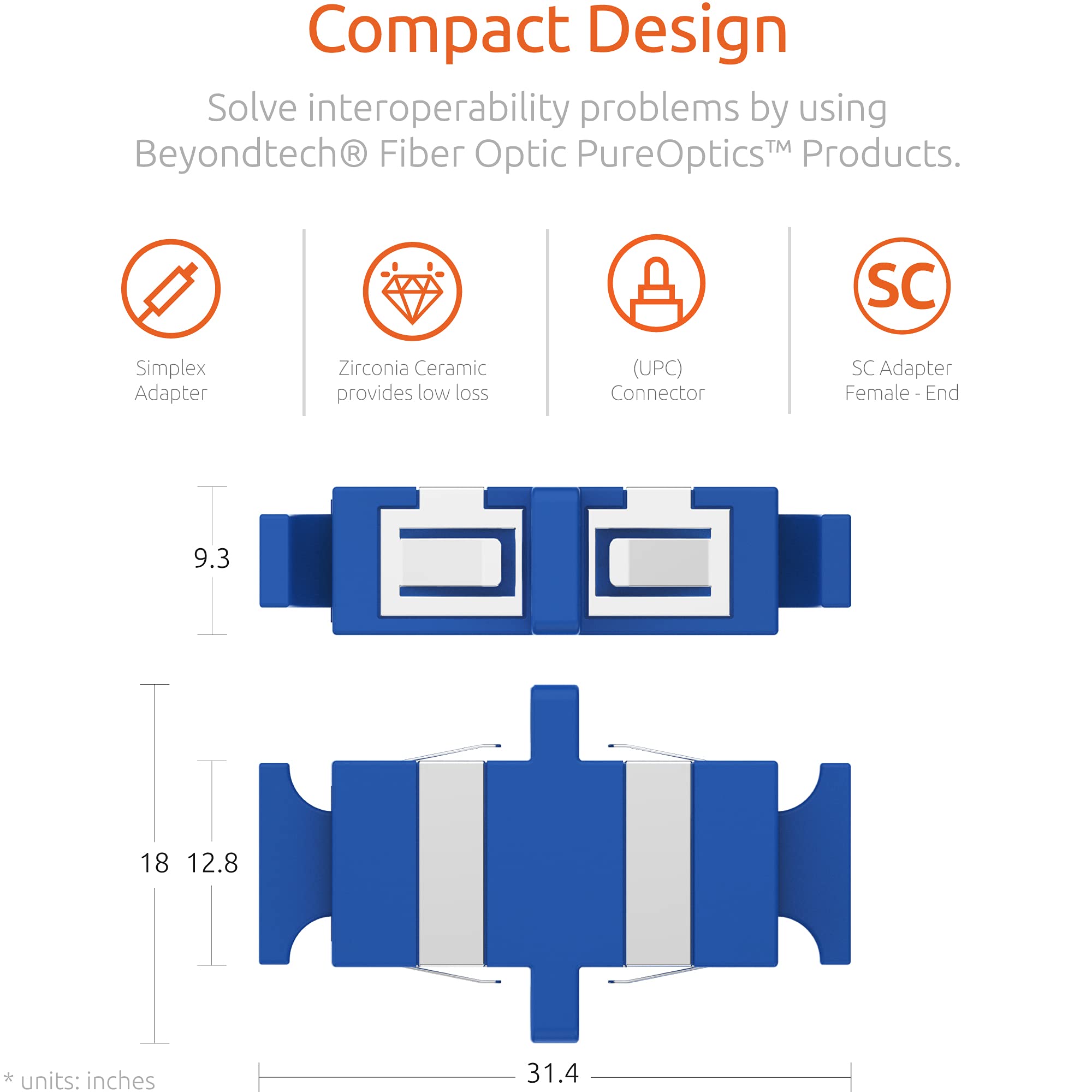 Snapklik.com : BEYONDTECH SC To SC Fiber Optic Coupler Single Mode UPC ...