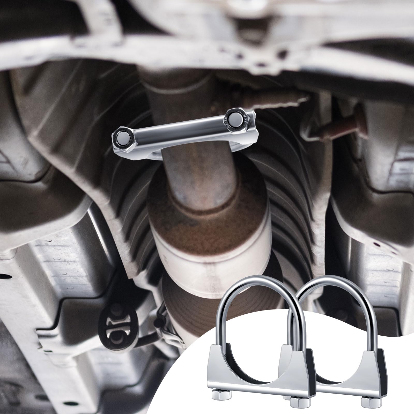 Snapklik.com : Datanly 2 Pcs 2-1/2" Exhaust Clamp Heavy Duty U-bolt ...