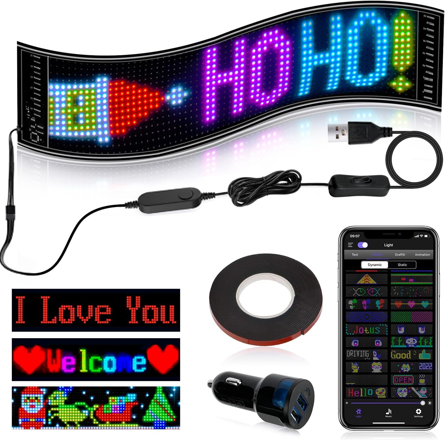 Leadleds P3 RGB LED-Laufschrift Schild Scrolling Message Board, 38,7 x ...