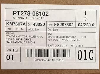 Amazon.com: Genuine Toyota (PT278-08102) Roof Rail Cross Bar : Automotive