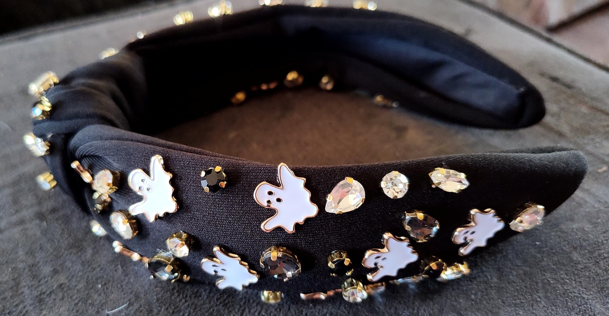 Amazon.com : YAHPERN Halloween Headband for Women Spooky Pumpkin Spider Ghost Headband Jeweled ...