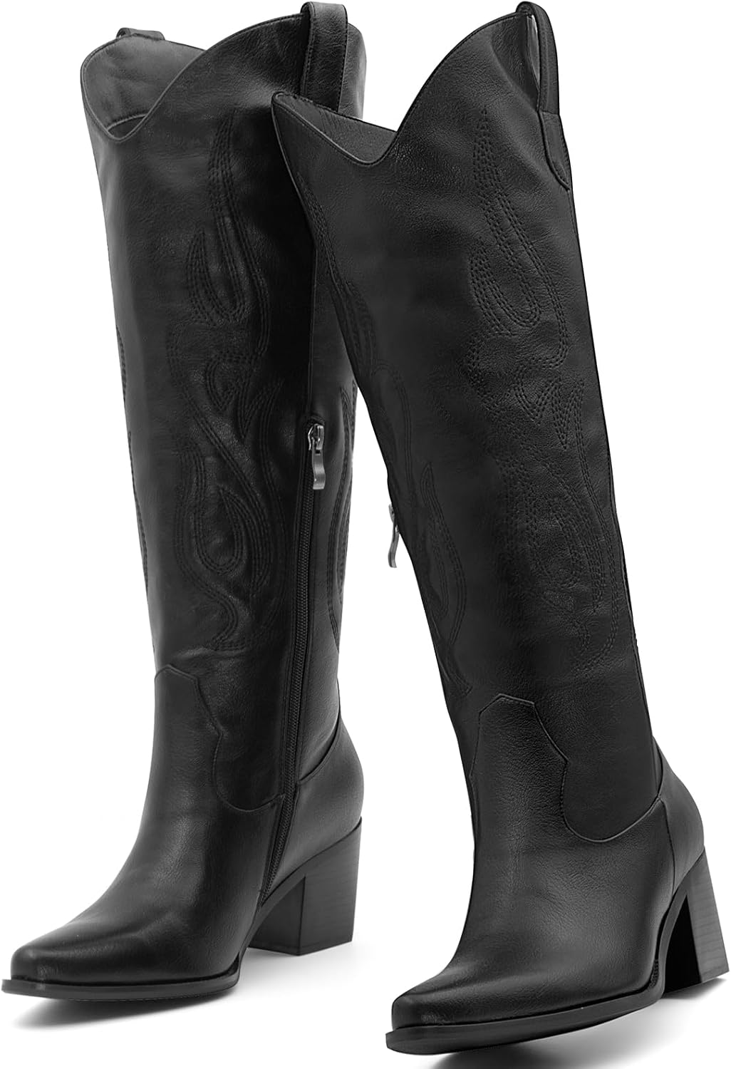 Amazon.com | DANAZANA Women's Western Cowboy Boots Embroidered Knee ...