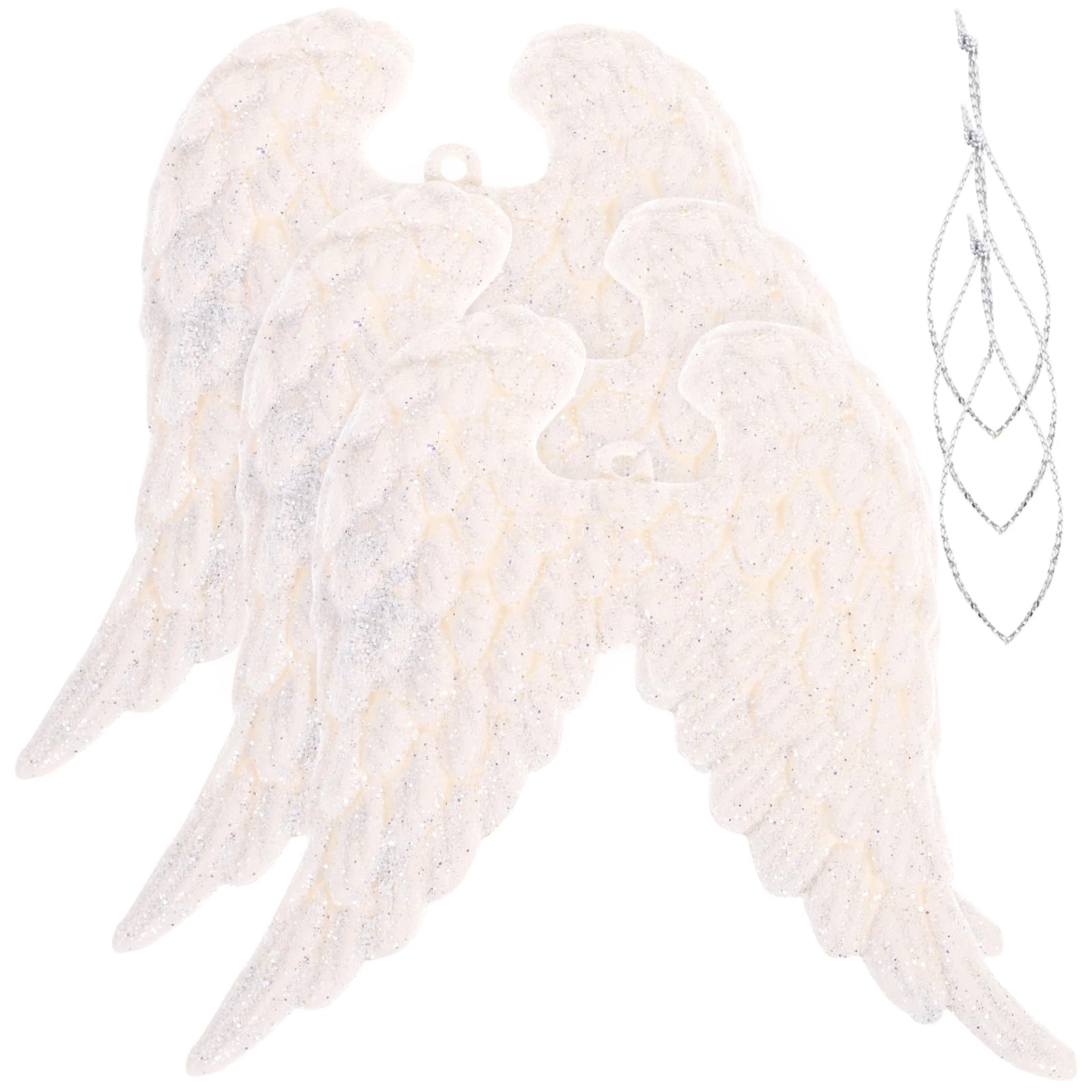 Amazon.com: MAGICLULU 3pcs Christmas Ornaments Angel Wings White Angel ...