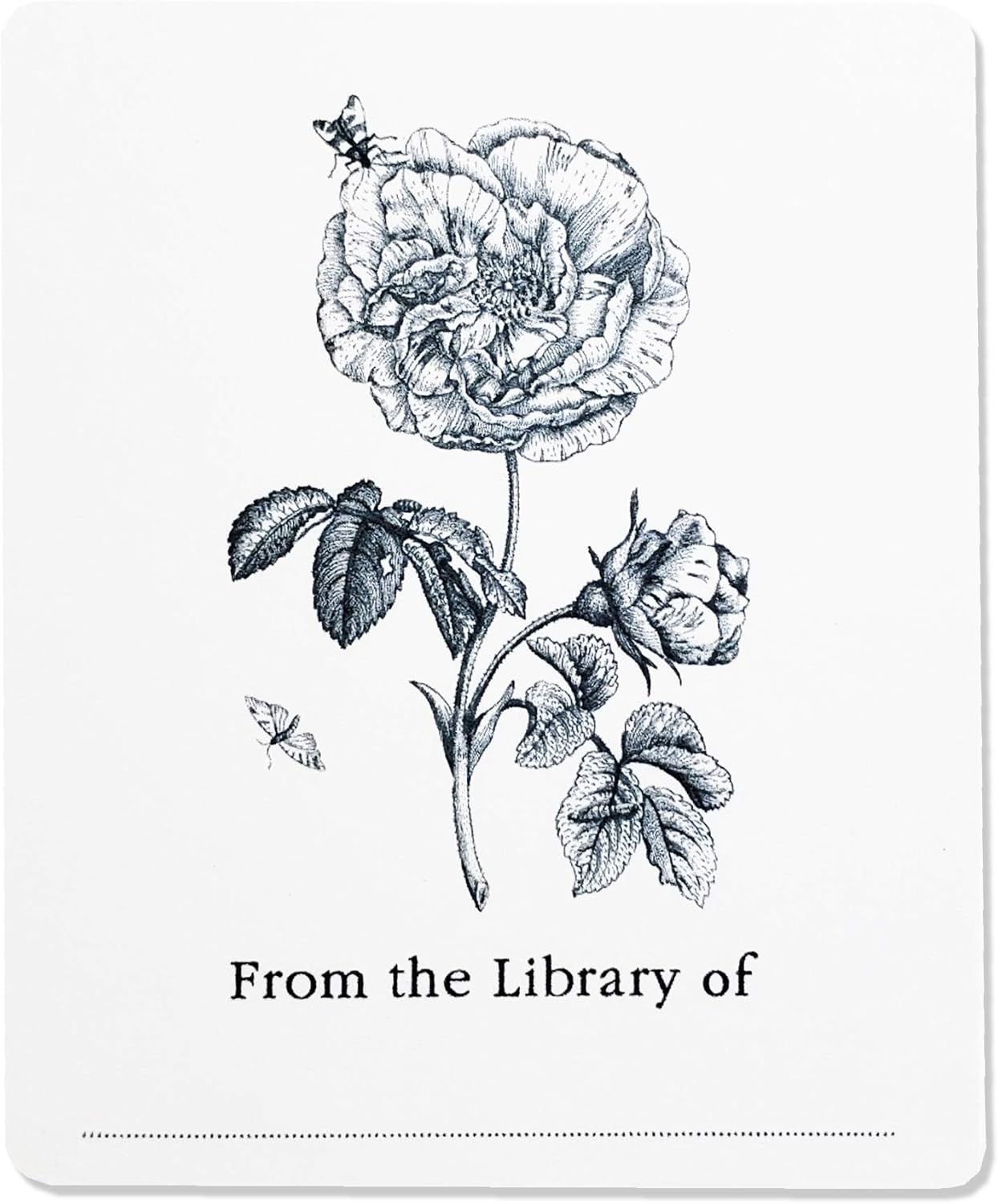 Bookplate with Rose/Flower Illustration. Set of 10. 3″ H x 2 1/2″ W ...