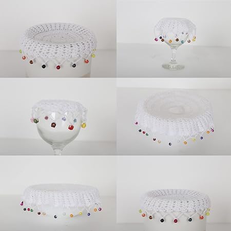 KitchenCraft Home Made Food Cover with Bead Detailing, Lace, White, 20 ...
