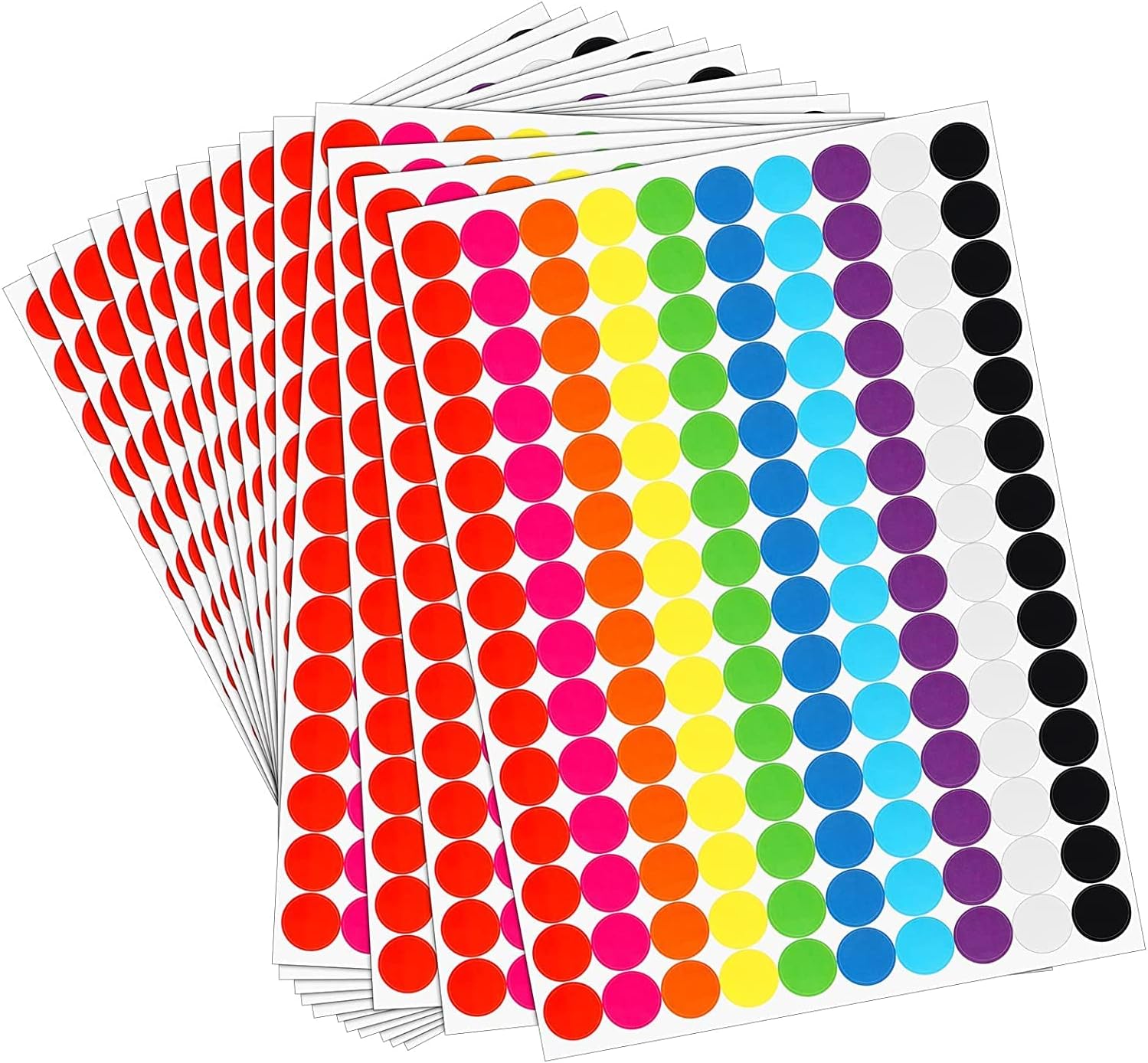SYOSI Dot Sticker Label Round Polka Mega Bundle - Assorted 10-Color ...