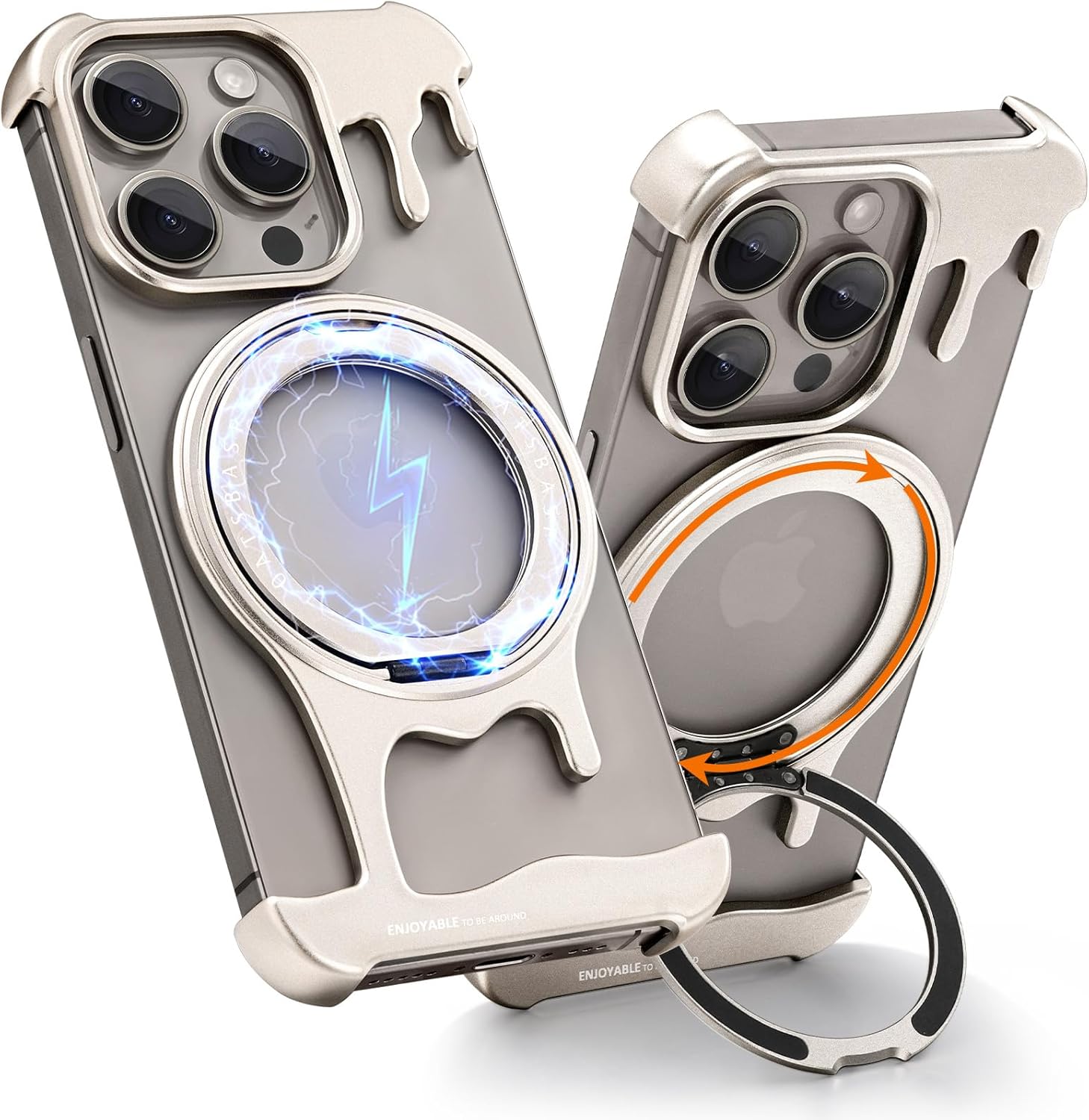 Amazon.com: NIFBANG Frameless Case for iPhone 15 Pro Max,Aluminum ...