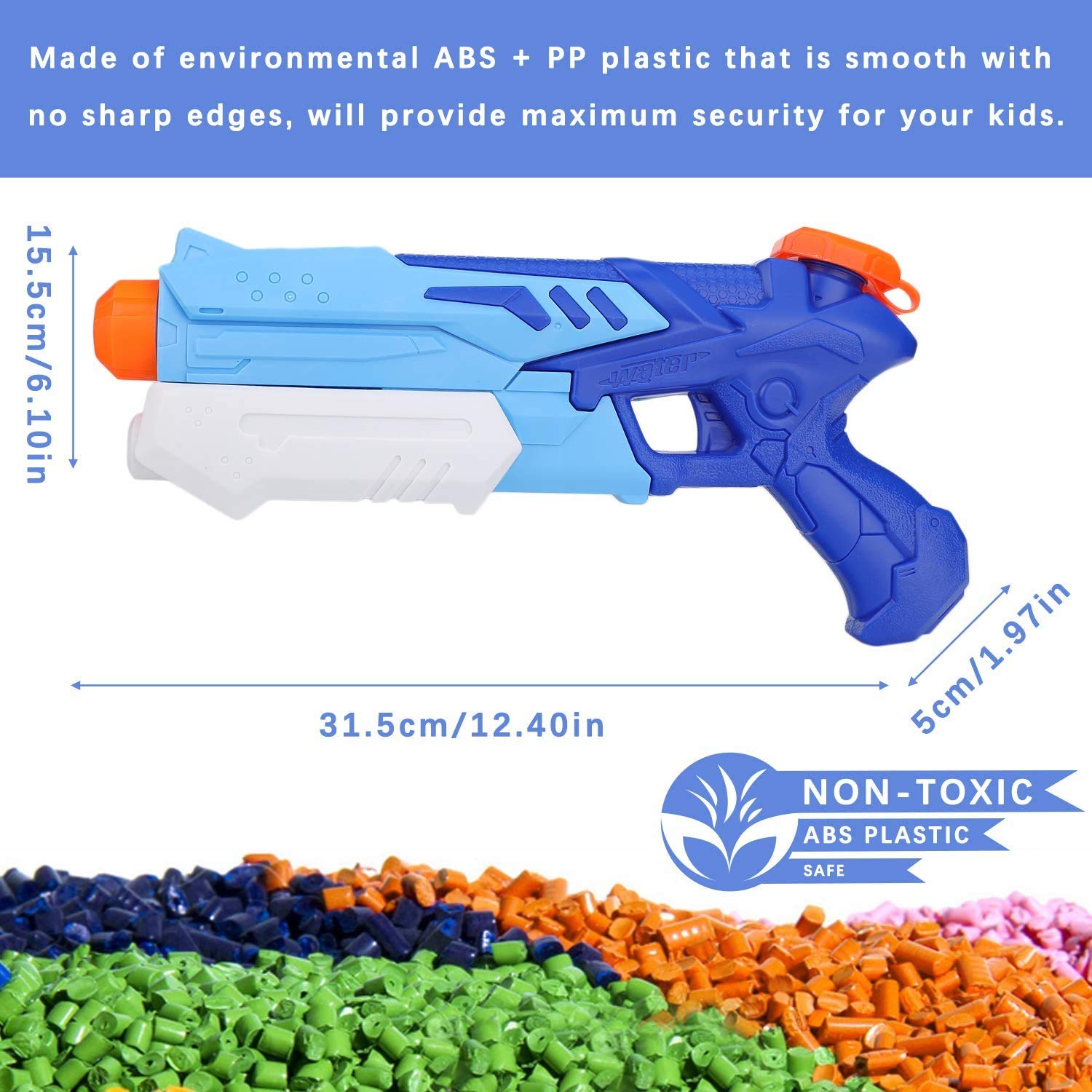 Ucradle Water Gun for Kids - 2 Pack Water Pistol 300ML Big Water Gun ...